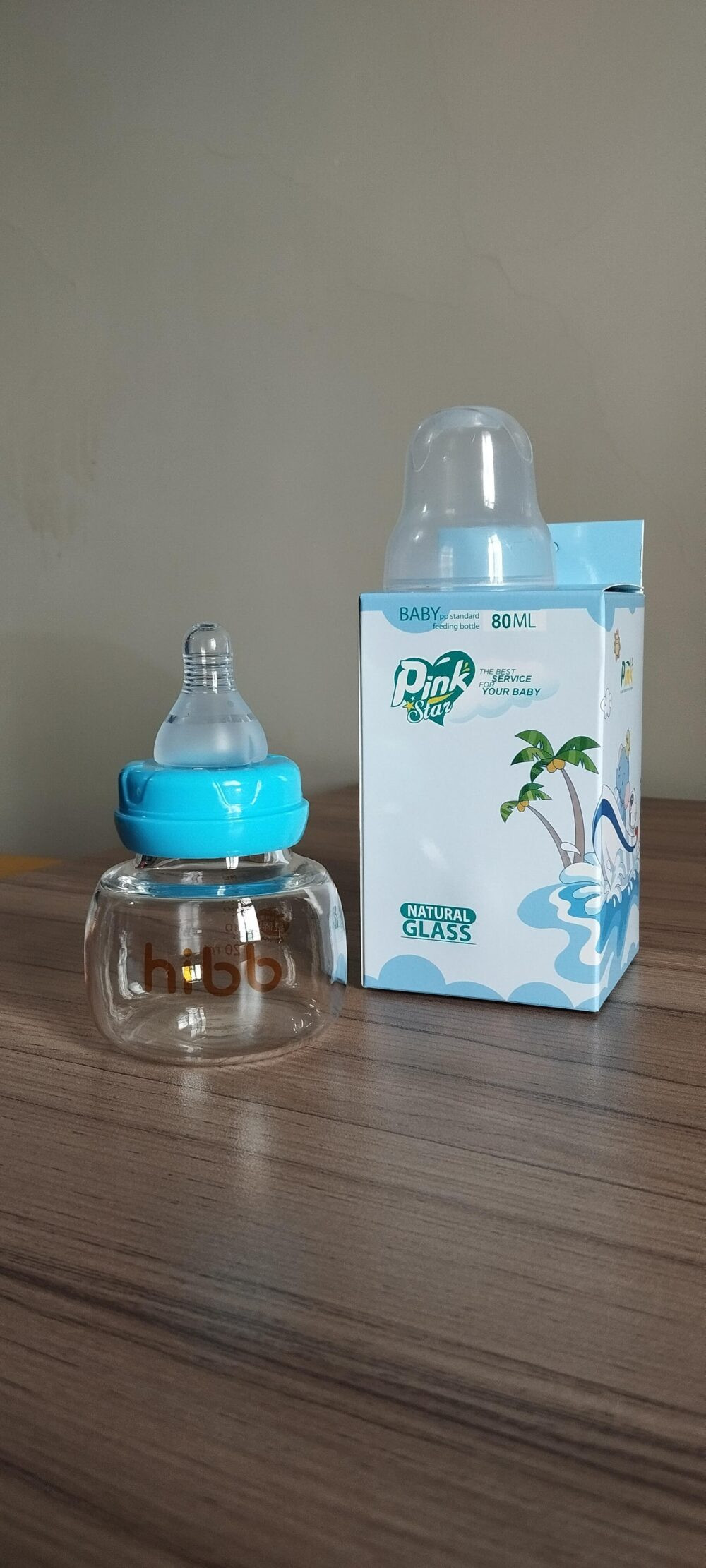 Crystal Clear Glass Baby Feeder 80ml 3oz Bottle For Newborn